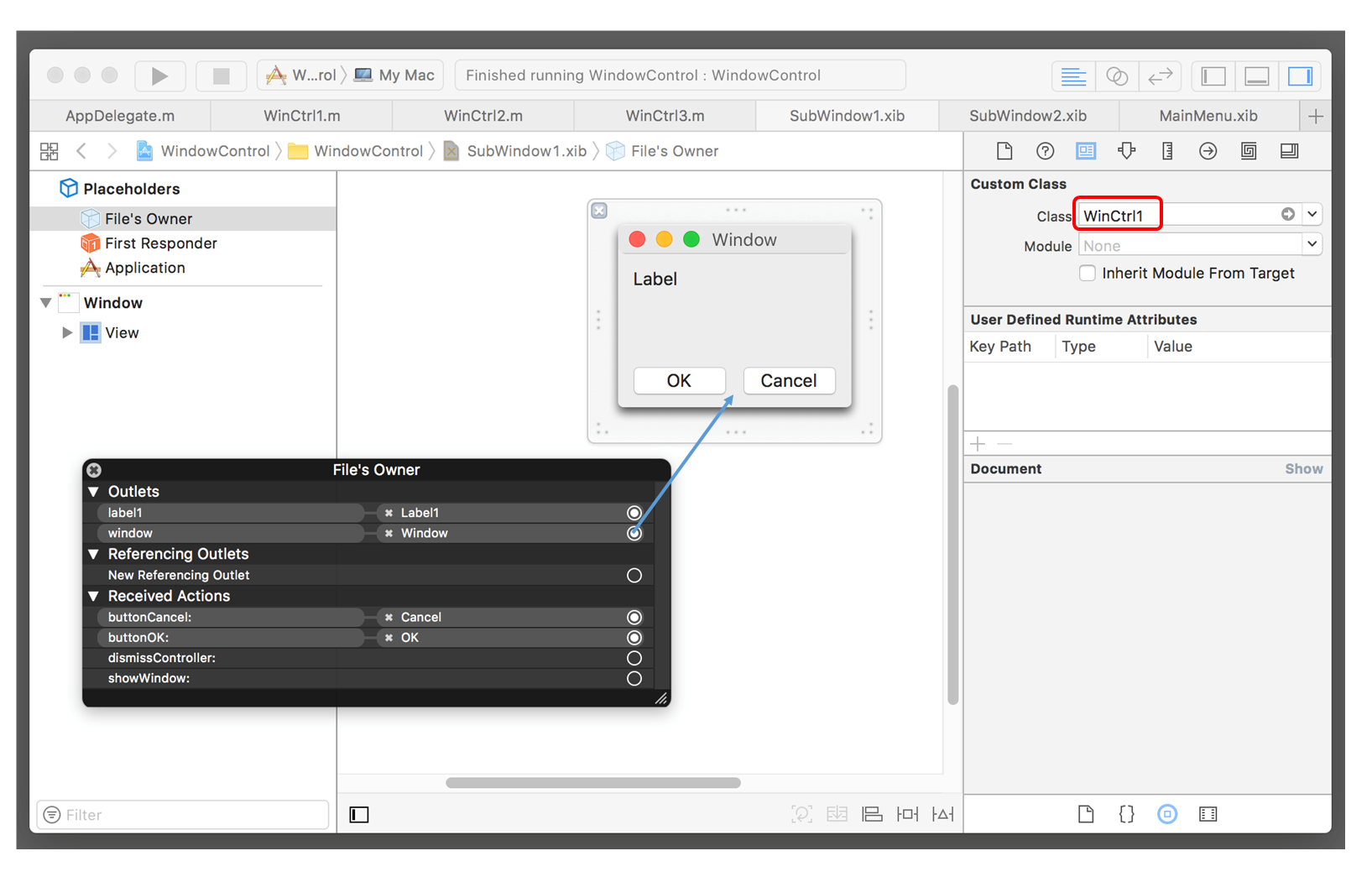 メインウィンドウからサブウィンドウを開く